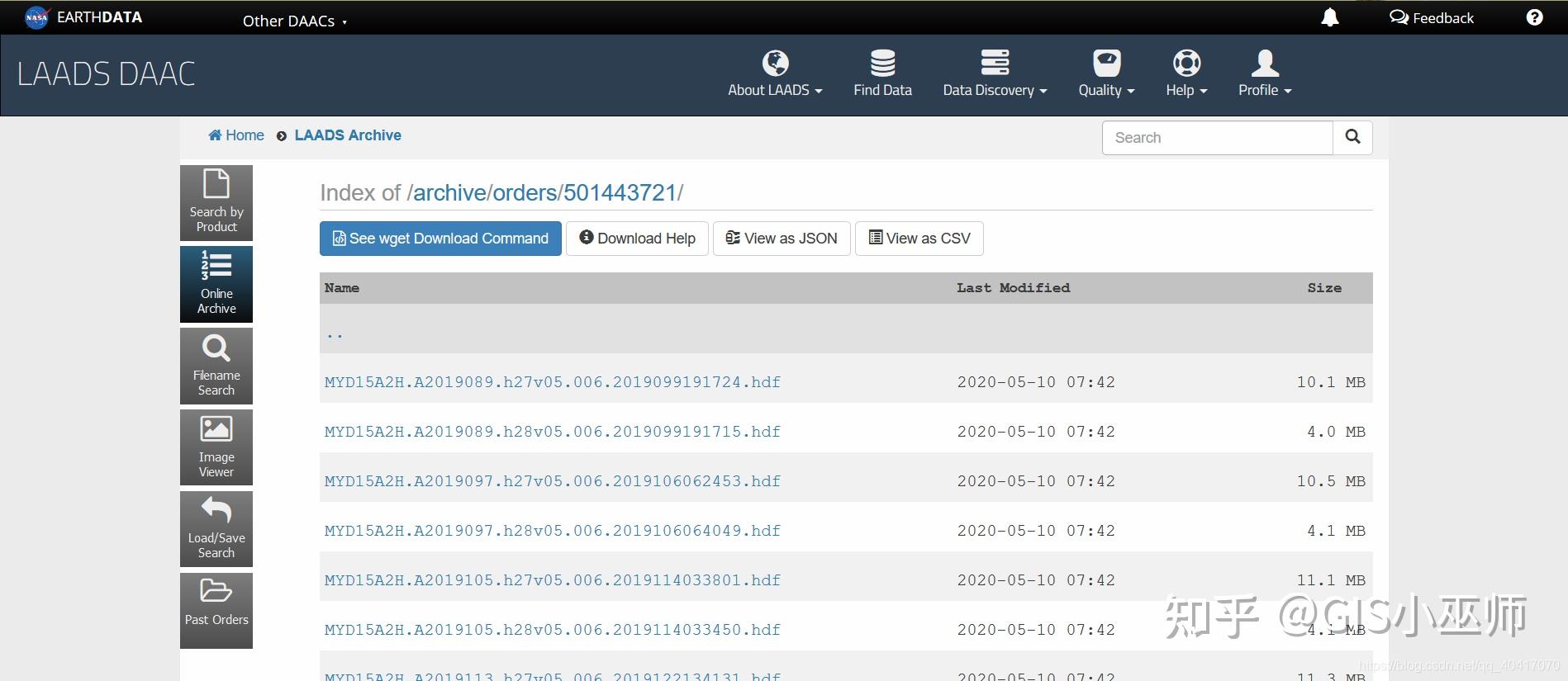 在Nasa网站下载最新 MODIS 数据的详细步骤 ------十分详细 - 知乎