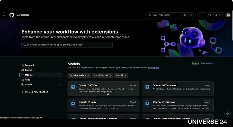 对标Hugging Face？GitHub Models新增OpenAI o1/Llama 3.2等， 新功能支持模型并排比较 - 知乎