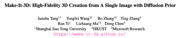 Let’s Make-It-3D！上交&微软最新开源2D转3D生成研究，Star超过1k星 - 知乎