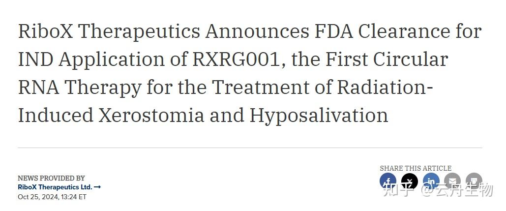 下一代重磅药物？全球首个环状RNA药物获FDA临床试验许可 - 知乎