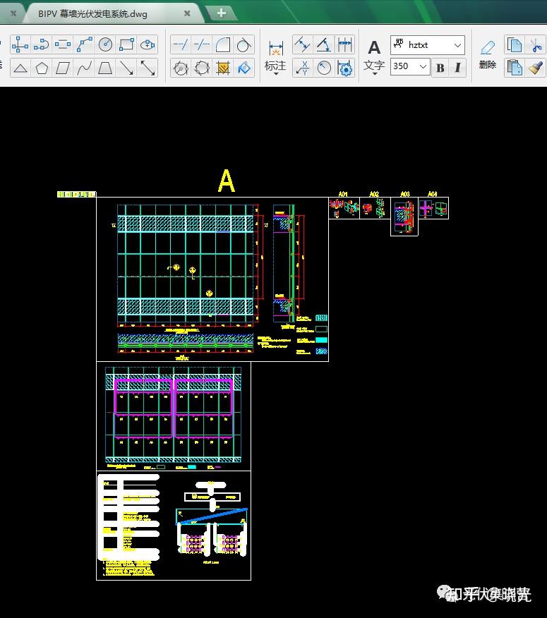 光伏 | BIPV 幕墙光伏发电系统CAD图纸 - 知乎