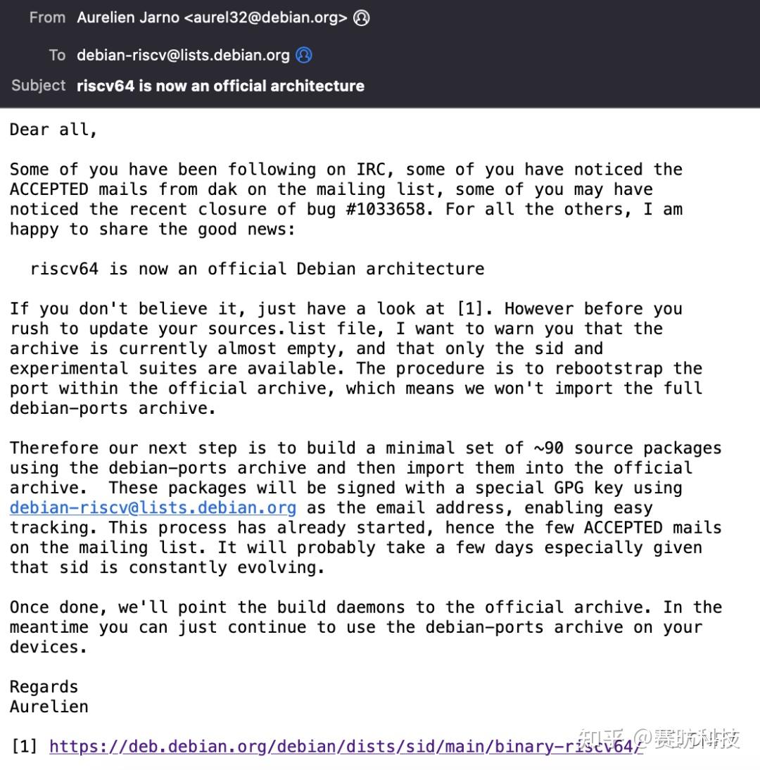 喜报： Debian 社区正式接收 RISC-V 成为官方支持架构 - 知乎