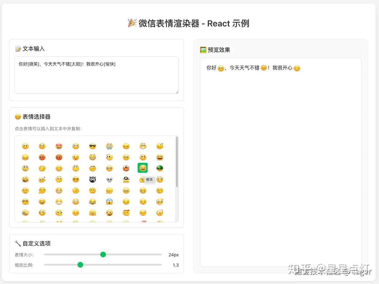 🚀 开源！跨框架微信表情包组件：React/Vue3/原生JS一键接入，npm install即用 - 知乎