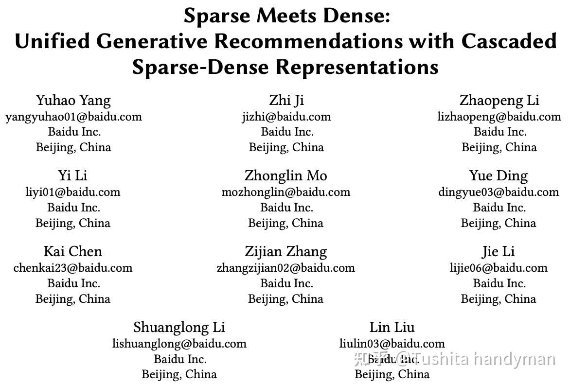 Sparse Meets Dense: Unified Generative Recommendations with Cascaded Sparse-Dense ...