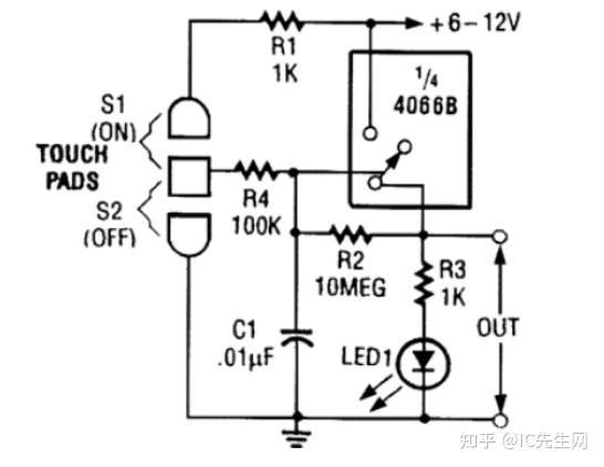CD4066典型应用电路示例 - 知乎