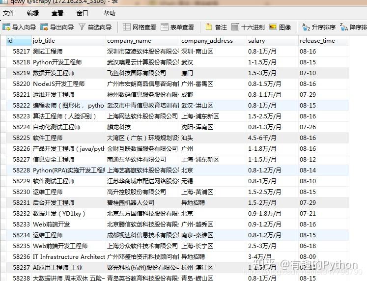 Python爬取前程无忧网站上python的招聘信息python教程python入门python教程