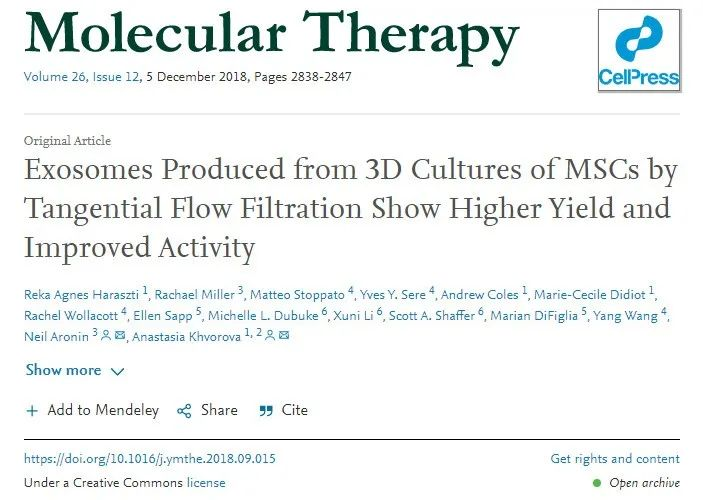 文献解读（IF=11.454）丨3D培养结合切向流工业化提取外泌体 - 知乎