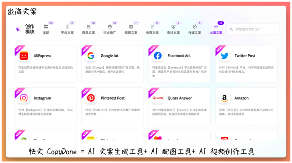 快文 CopyDone：强大专业的 AI 营销内容文案创作工具，支持内容一键生成、自动配图、图文转视频等一站式服务的专业写作 AI - 知乎