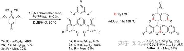 西北工业大学杨登涛教授课题组：三个氧硼氧（OBO）单元修饰的[4]三角烯：合成、表征和反卡莎发射 - 知乎
