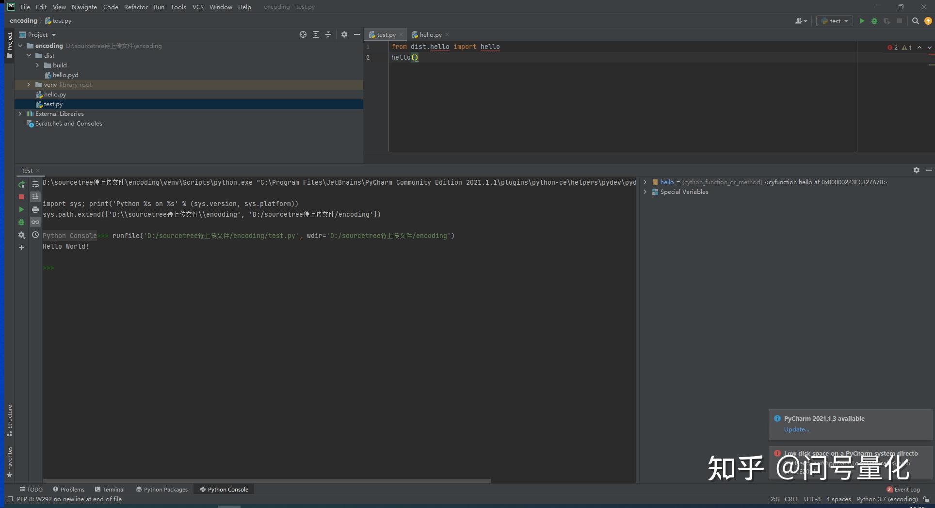 使用jmpy对python脚本进行pyd加密(pycharm) - 知乎