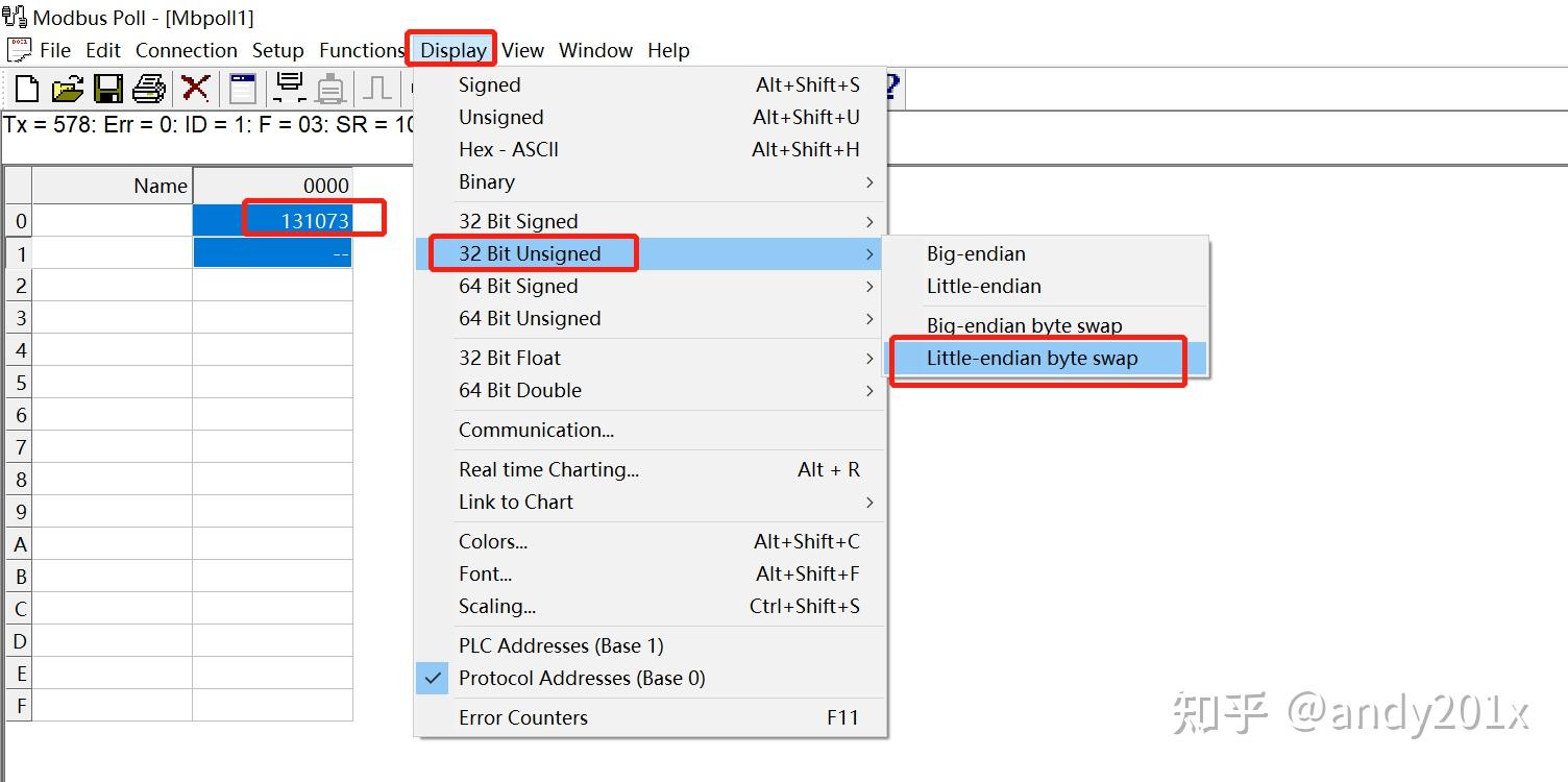 modbuspoll读取的数据值大小端表示方式 - 知乎