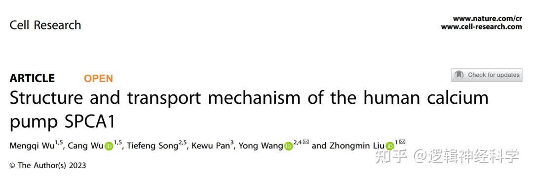郭江涛/周强点评 Cell Research︱刘忠民/王勇团队合作揭示了人源SPCA1蛋白转运钙离子的工作机制 - 知乎