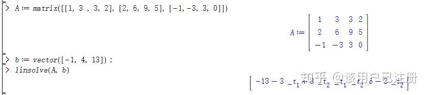 Maple教程--矩阵和线性方程组 - 知乎