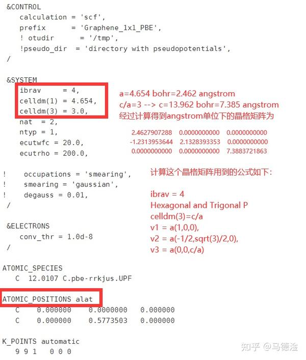 【Quantum Espresso 002】输入文件.in中ibrav，celldm，CELL_PARAMETERS，crystal ...