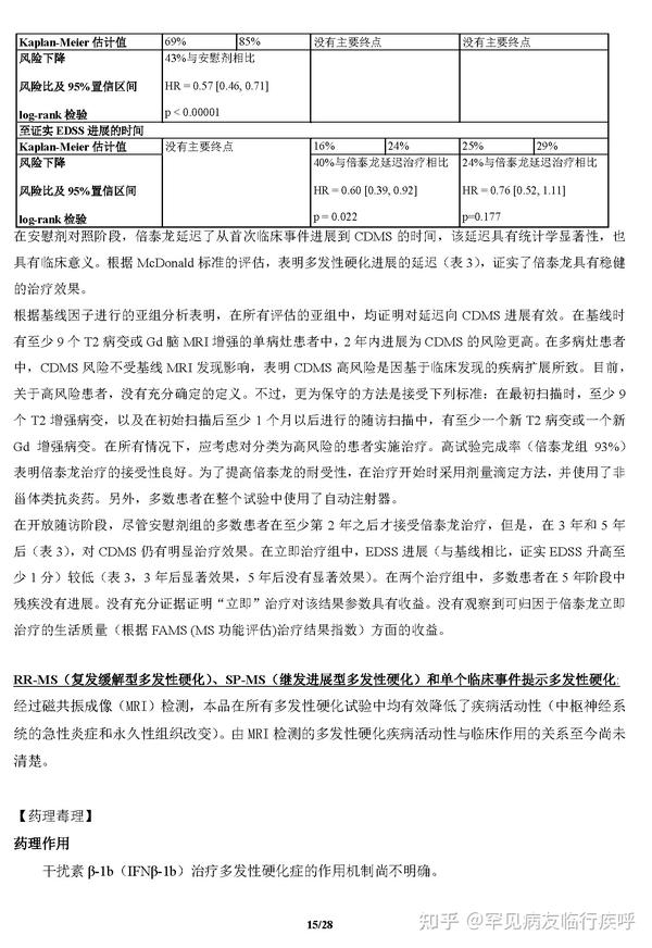 IFNβ倍泰龙®RRMS SPMS注射用重组人干扰素β-1b说明书Recombinant human interferon beta-1b ...