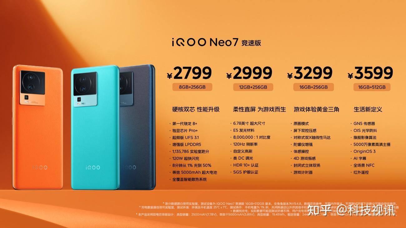 搭载满血版骁龙8+和120W 超快闪充 iQOO Neo7 竞速版发布 - 知乎