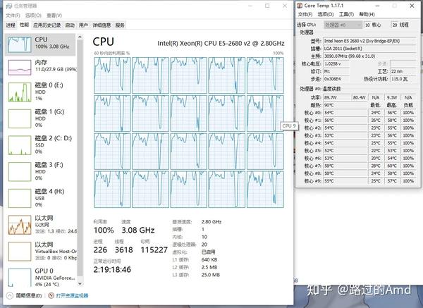 E5 2680v2的日常使用数据（功耗、温度）70元的洋垃圾表现 知乎