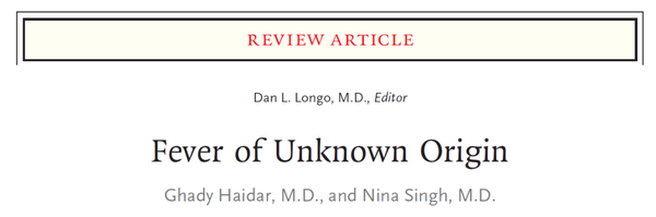 NEJM：感染仍是不明发热的主因！如何分类及诊治？一文掌握精华 - 知乎