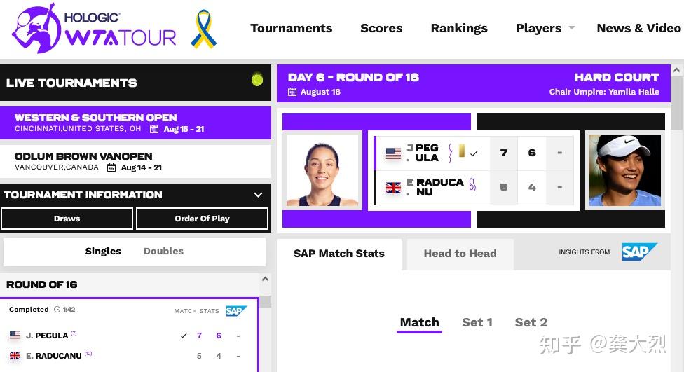 翻译：拉杜卡努不敌佩古拉，无缘辛辛那提8强，听听WTA官网的点评 - 知乎