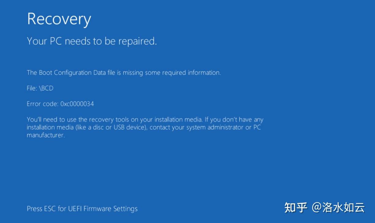 出现0xc0000034错误时如何进行BCD修复？ - 知乎