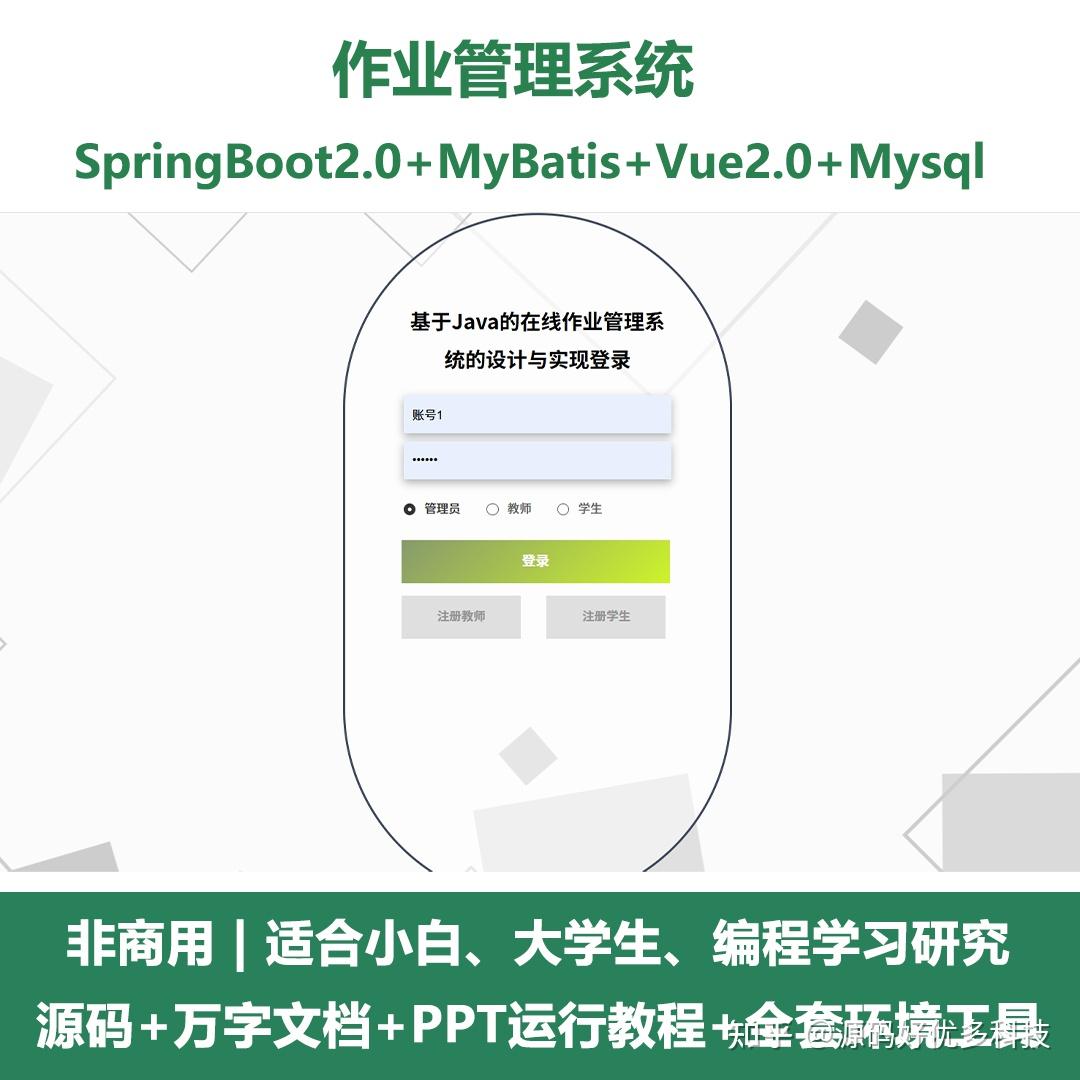 作业管理系统源码 Java+SpringBoot+Vue 万字文档+PPT - 知乎