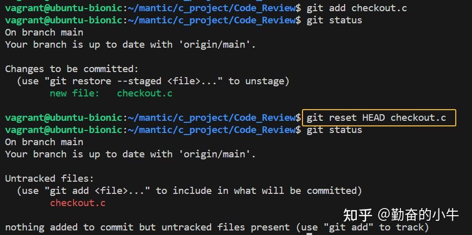Git checkout , reset, restore 的区别 分析 - 知乎