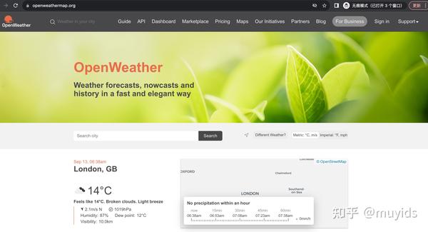 OpenWeatherMap天气API申请 - 知乎