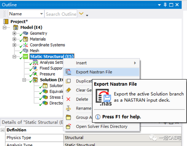 用Ansys Workbench生成Nastran模型文件 - 知乎