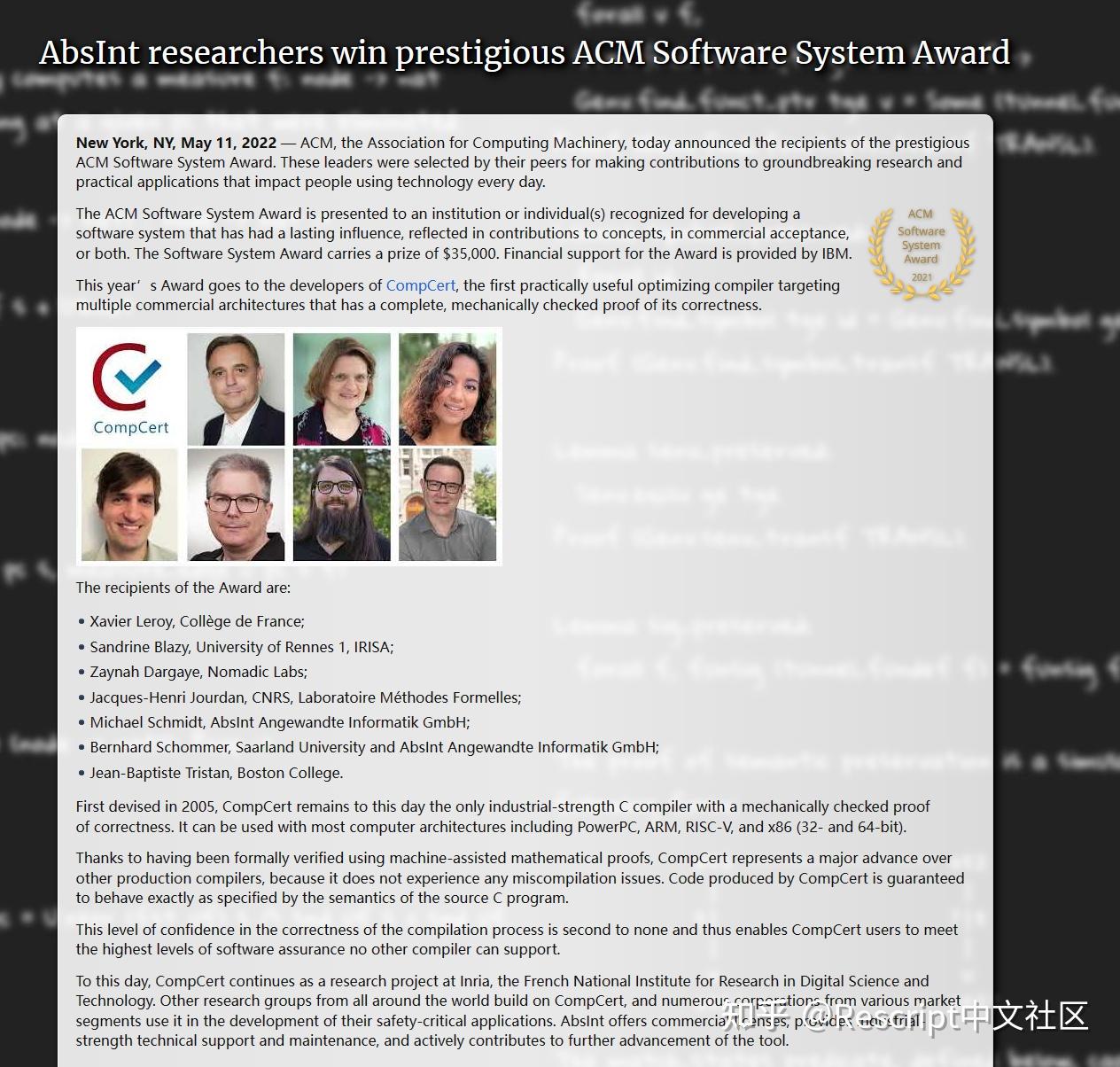 CompCert：通过形式化验证的编译器绝对安全可靠？ - 知乎