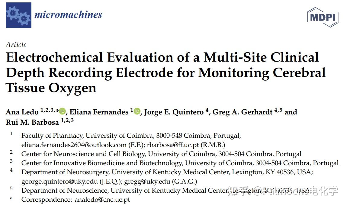 【MultiPalmSens4电化学应用】多部位临床深度记录电极的电化学评价，应用于监测脑组织氧 - 知乎