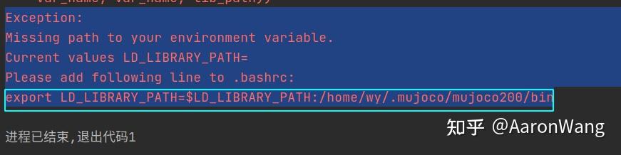 [Mujoco报错]Exception:Missing path to your environment variable. - 知乎