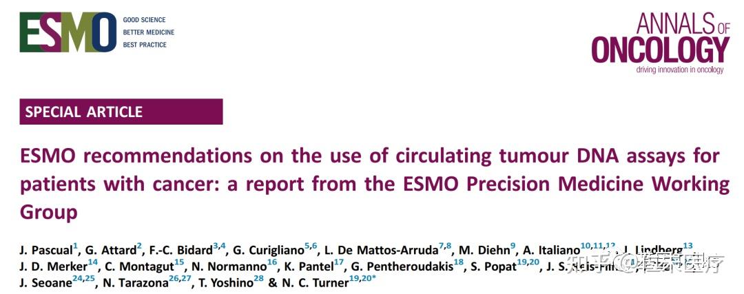 ESMO发布ctDNA检测新建议！ - 知乎