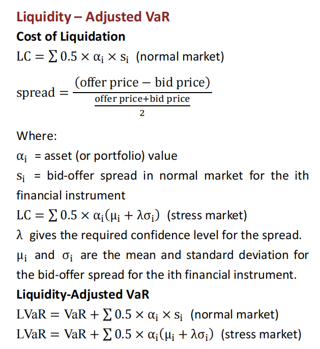 FRM 二级备考公式 【流动性风险 Liqudity risk】 - 知乎