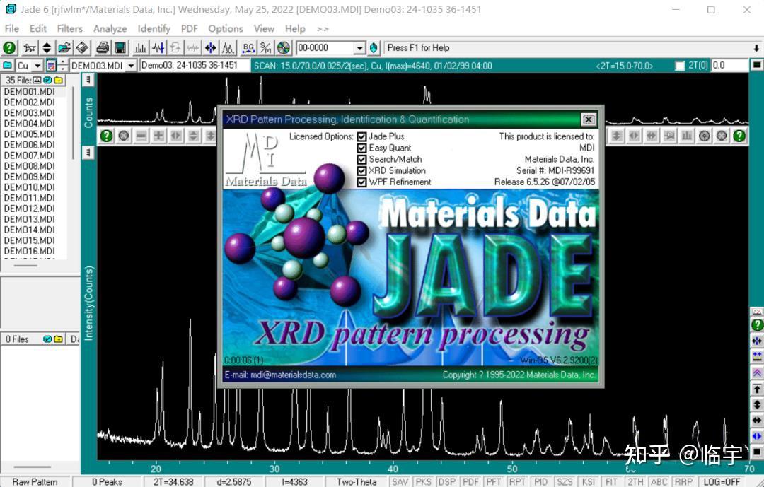 MDI Jade 6.5（XRD数据分析）安装教程，包含卡片，亲测可用 - 知乎