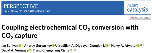 Nature Catalysis一天上线四篇 CO2催化文章：电化学CO2转化和捕获的耦合 - 知乎