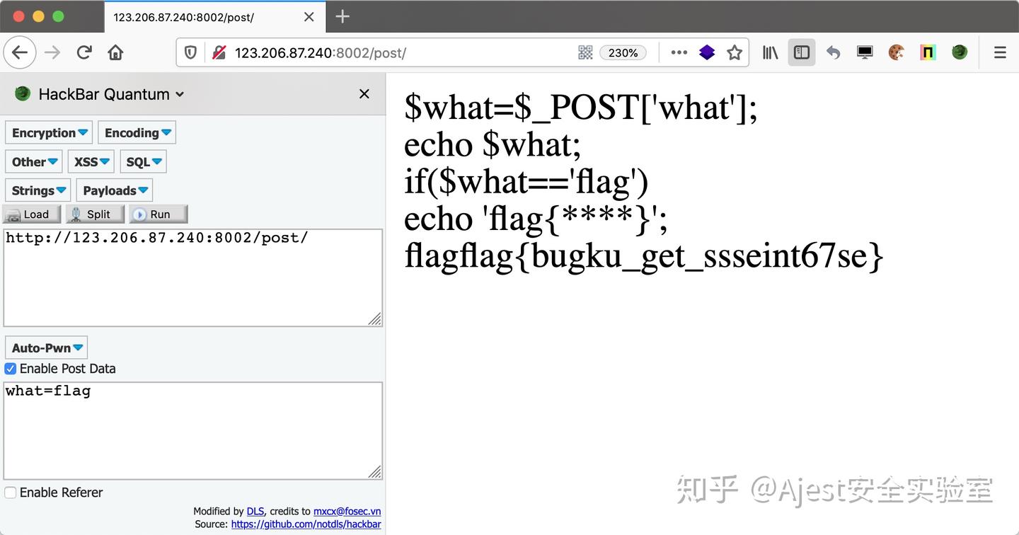 [CTF]BugKu - Web - web基础$_POST - 知乎