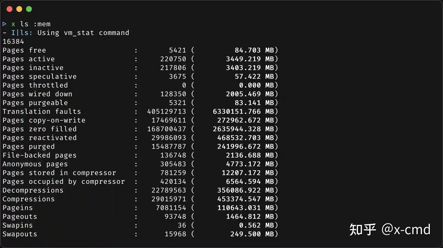 🧩 x-cmd mod | x ls (2) - 轻松查看系统资源信息，进程、内存与 CPU 状态一目了然 - 知乎
