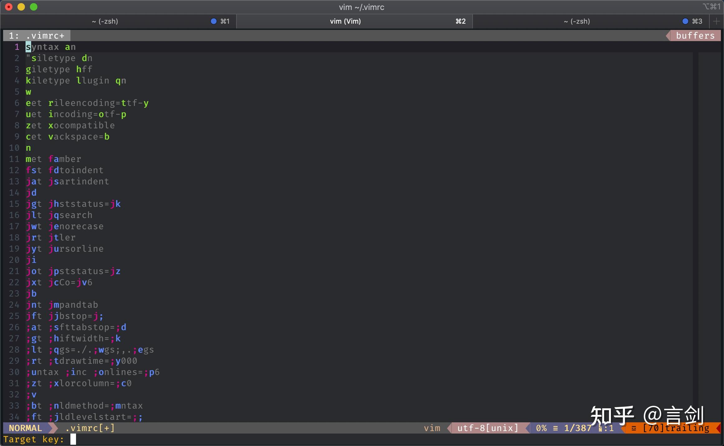 在vim中快速移动光标和跳转 - 知乎