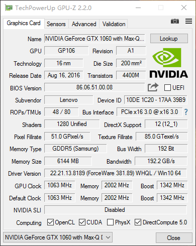 【新卡测试】MAX-Q 1060显卡性能评价 - 知乎