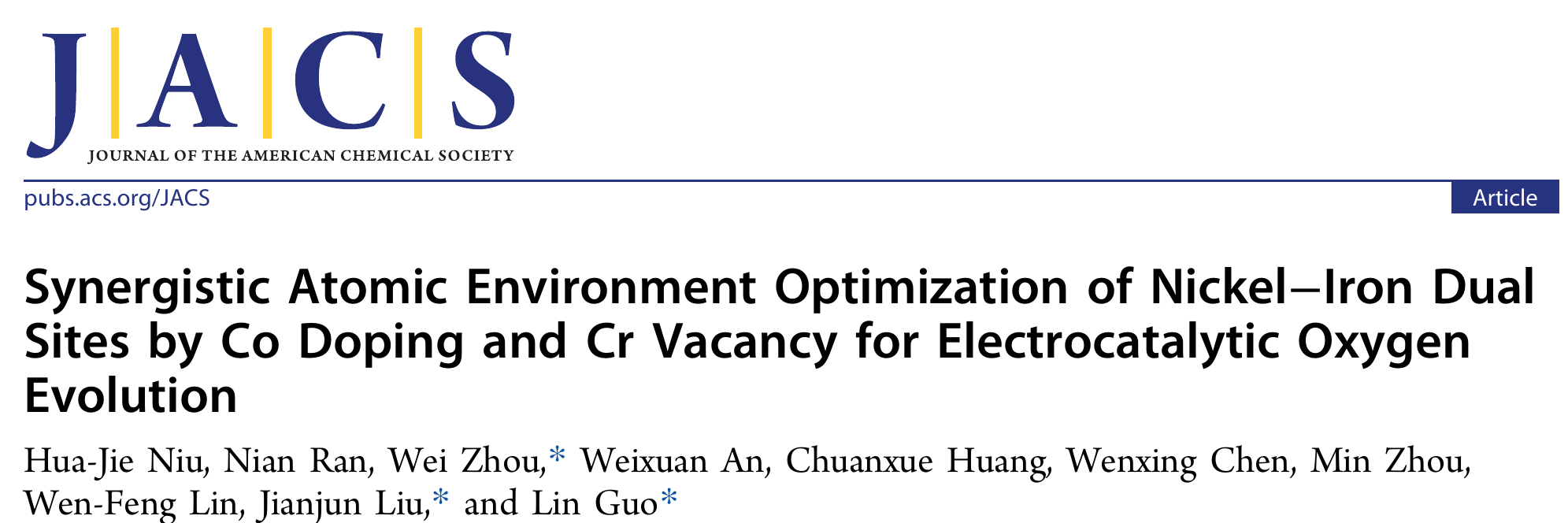 北航「国家杰青」团队联手上硅所合作再发JACS：Ni-Fe双位点原子环境优化实现高效析氧催化！ - 知乎