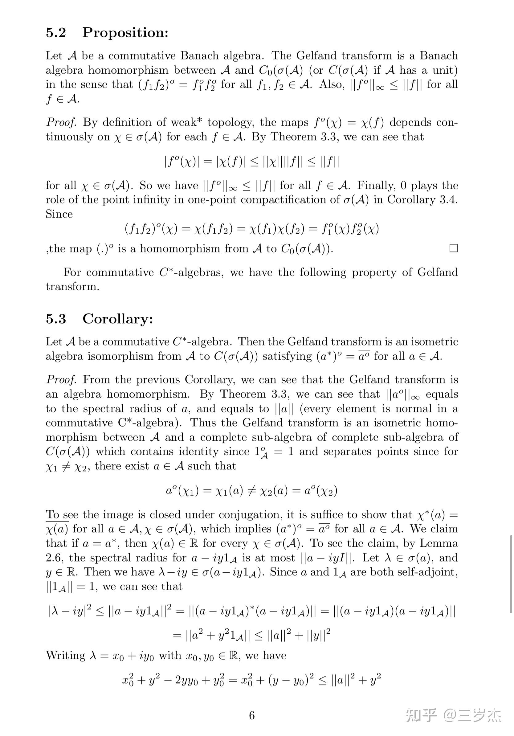 6 Banach Algebra Gelfand Transform 6 Banach Algebra Gelfand Transform