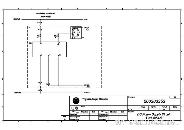 蒂森GL1电梯电气原理图 - 知乎
