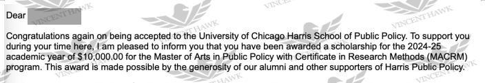 2024 VH Offer | 芝加哥Harris首发四枚！三枚MPP+一枚MACRM（MPP定量及学术分支）带$1w奖学金！ - 知乎