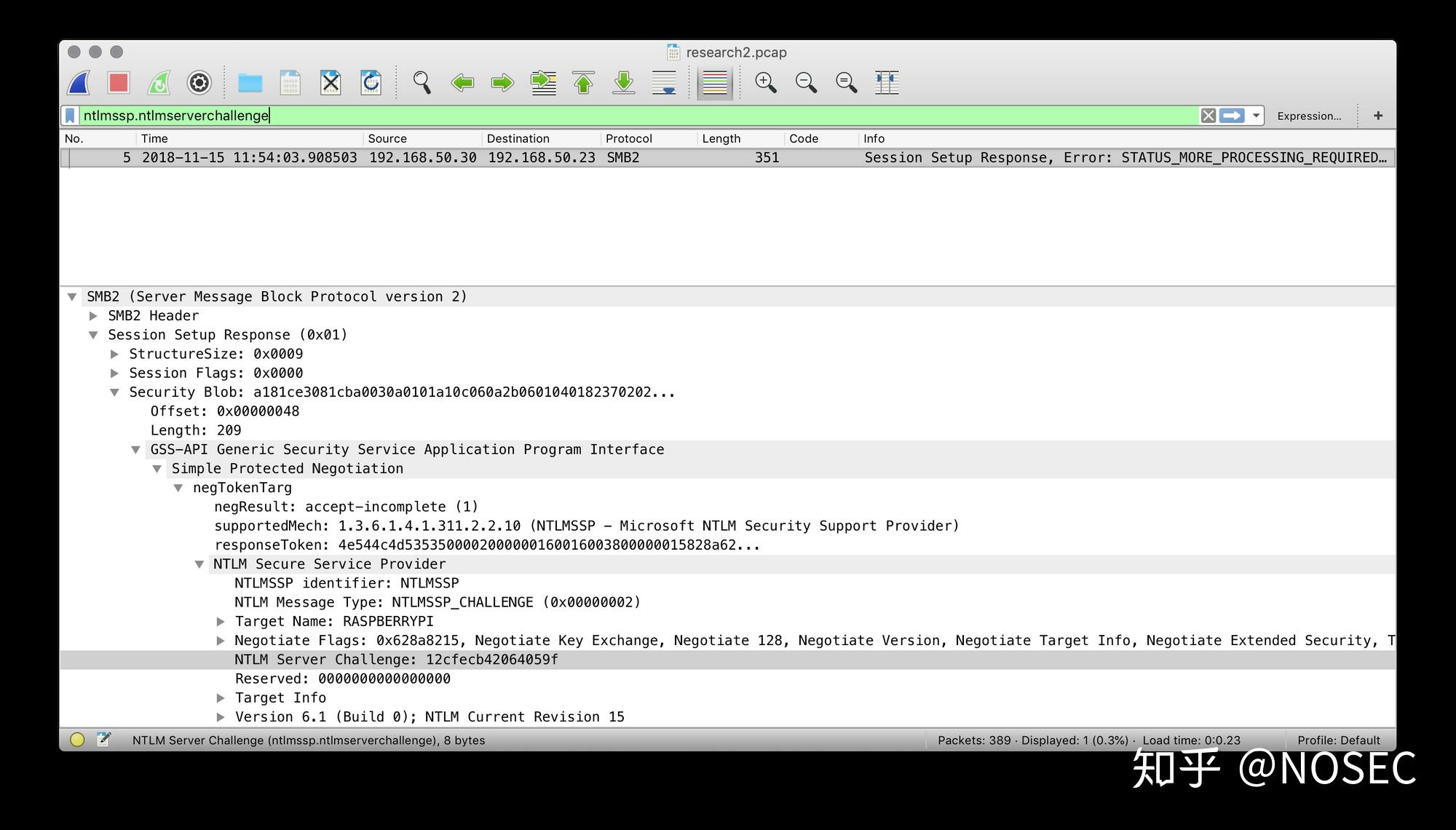 9步从pcap文件中提取并破解 NTLMv2 哈希 - 知乎