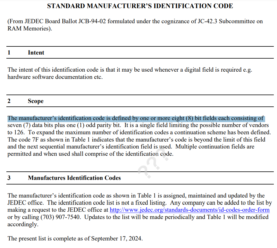 【图吧小白教程】JEDEC制造商ID查询（DRAM VENDOR ID） - 知乎