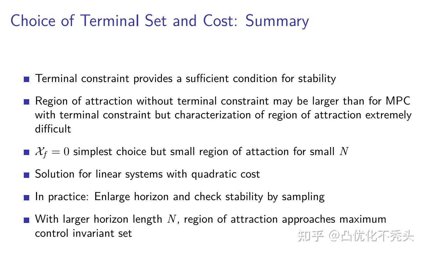 【Linear MPC入门】Model Predictive Control Algorithm, Feasibility and Stability - 知乎