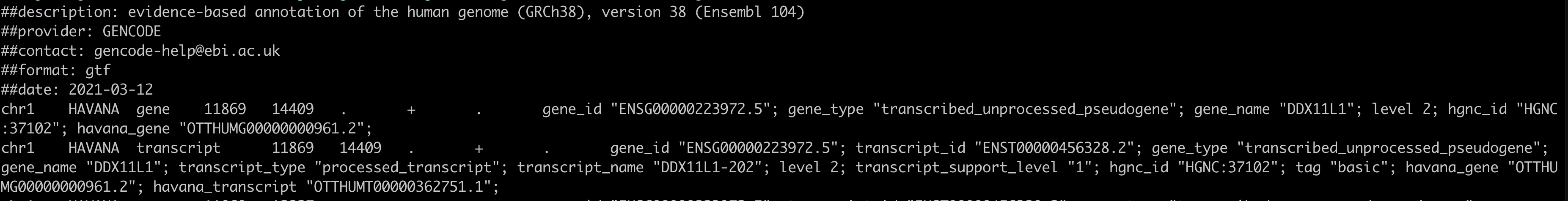 hg38 gtf 初步系列分析（一：格式介绍） - 知乎