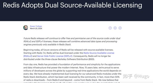 快讯：Redis 开源协议更改！ - 知乎
