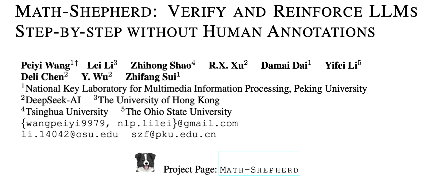 [135] Math-Shepherd: 自动创建Process Verifier训练集 - 知乎