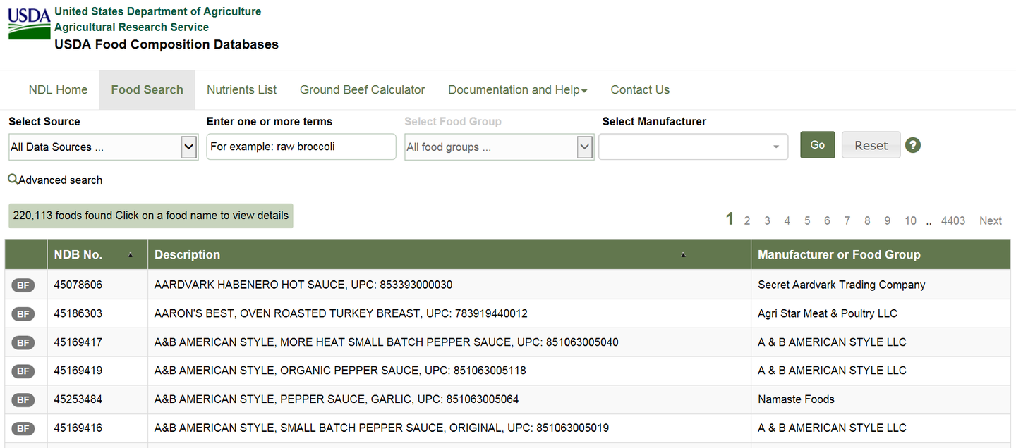 如何快速的在USDA Food Database查询所要的营养信息。 - 知乎